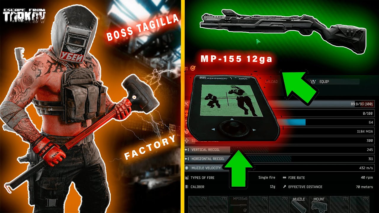 Escape From Tarkov - 12.11 Patch New Factory Boss Tagilla,New Weapon MP-155 12ga Ultima - YouTube