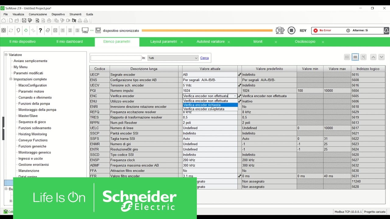 Come configurare l’encoder su Altivar 930 | Schneider Electric Italia ...
