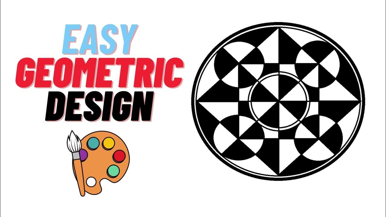 How to Draw Geometric Design on Computer | MS Paint tutorial Step by ...