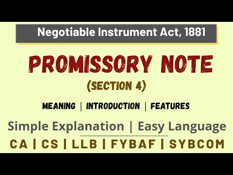 Promissory Note | Negotiable Instrument Act - YouTube