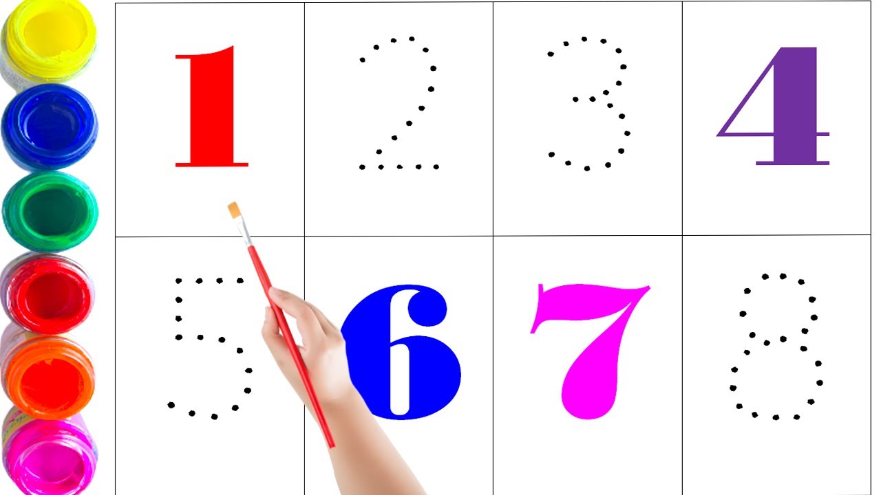 12345678 Number Names |1 To 8 Numbers Song | learning for kids ...