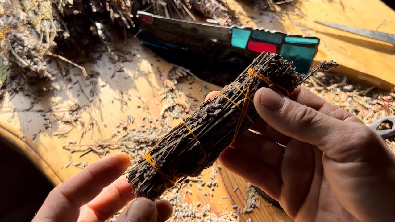 How To Make A Lavender And Cedar Smudge Stick @Bless up - YouTube