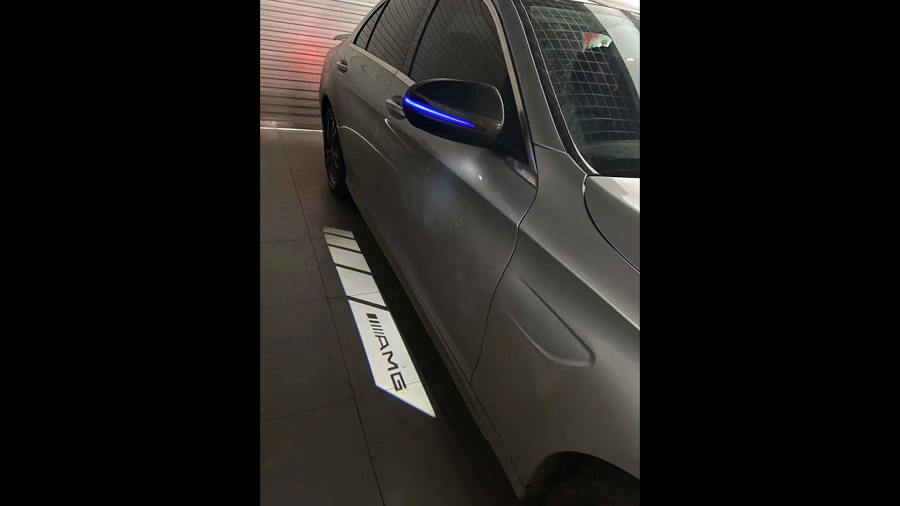 AMG Floor Lamp Rear View Mirror Welcome Light for Mercedes C E GLC ...
