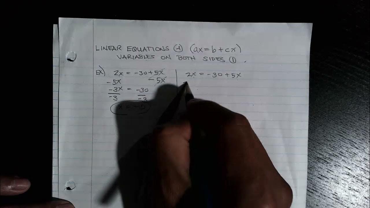 Linear Equations 4 Variables on both sides Part 1 - YouTube