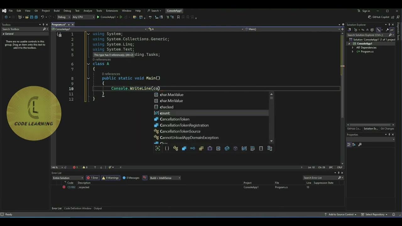 C# | Console functions 'Title' | CodeLearning - YouTube