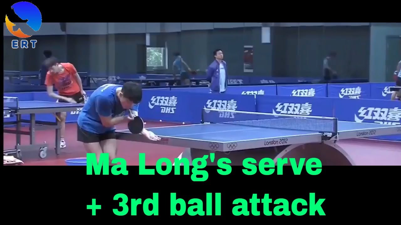 Ma Long Training: Serve and Third-ball attack - YouTube