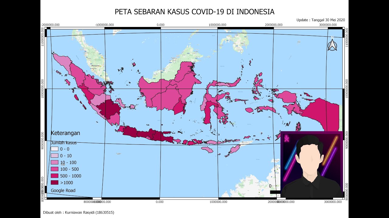 Membuat Peta Sebaran Kasus COVID-19 (Tanggal 30 Mei 2020) di QGIS ...