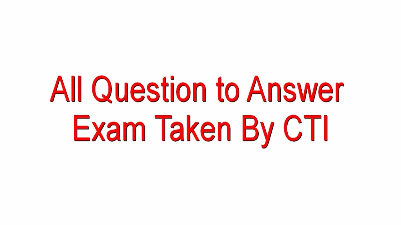 All Question Solutions with pdf of CTI (Center of trade and investment ...