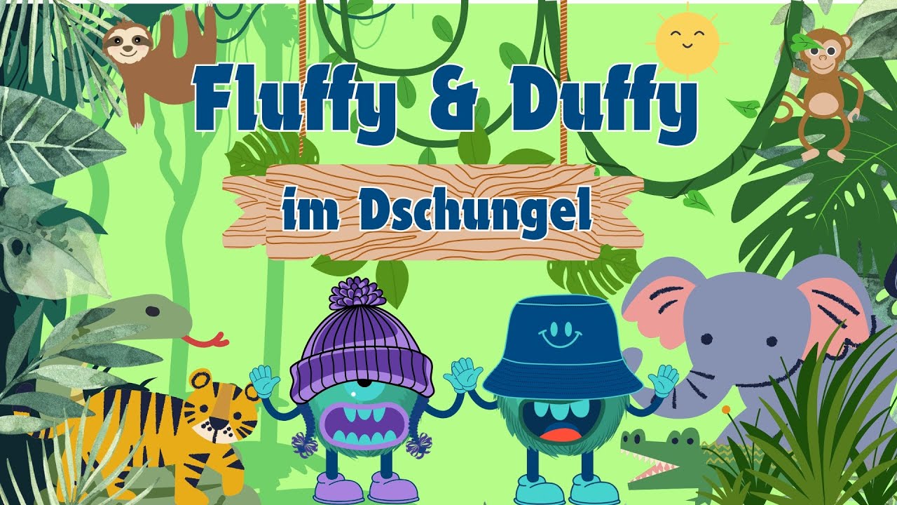 🌴🐵 Entdecke die Tiere des Dschungel mit Fluffy & Duffy! 🦜🐍 | Deutsch ...