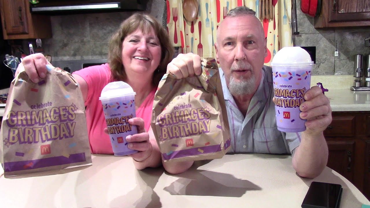 Eating McDonalds Grimace’s Birthday Meal - YouTube