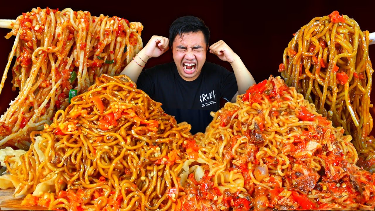 NYERAH 🥵 MUKBANG MIE GACOAN LEVEL 8 + MIE IKAN LAUT PEDAS ALA MELDI ...
