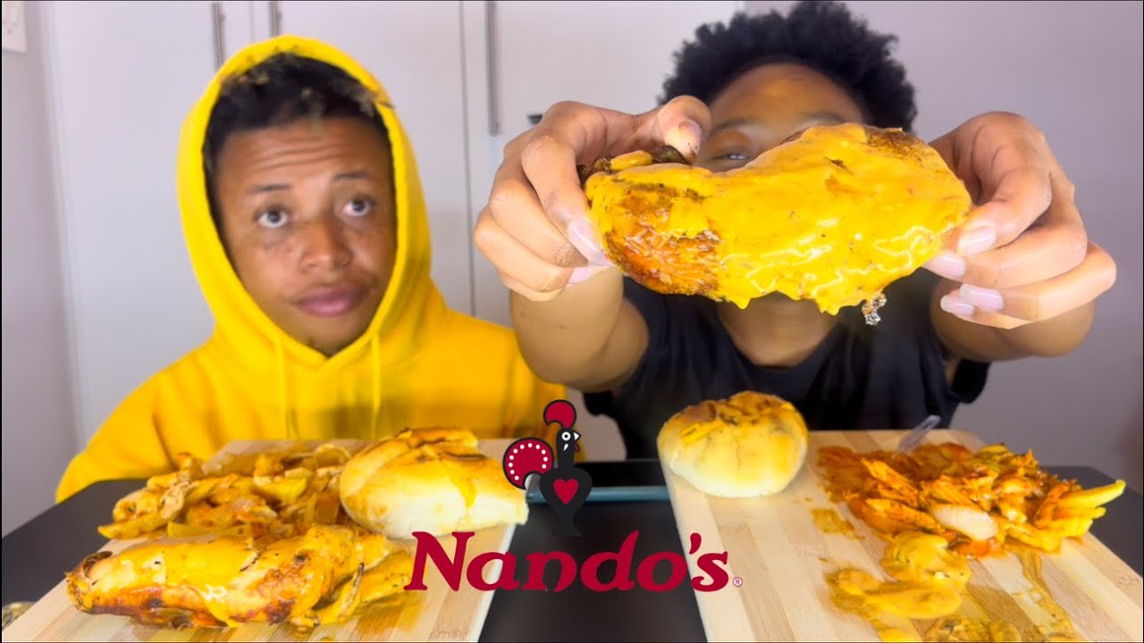NANDO'S MUKBANG | HOT CHICKEN + LOADED FRIES + CHEESE GARLIC ROLL | OH ...