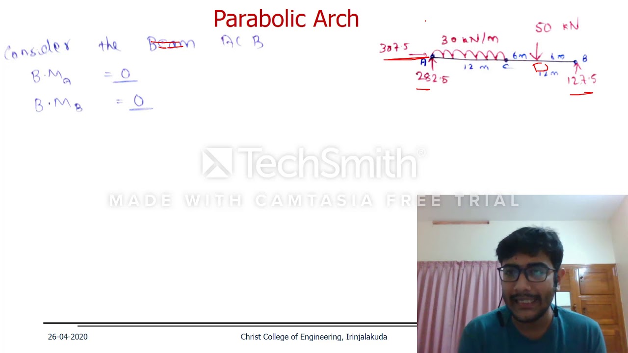 Arch Structure - Part 4 (BMD of a Three Hinged Arch) - YouTube