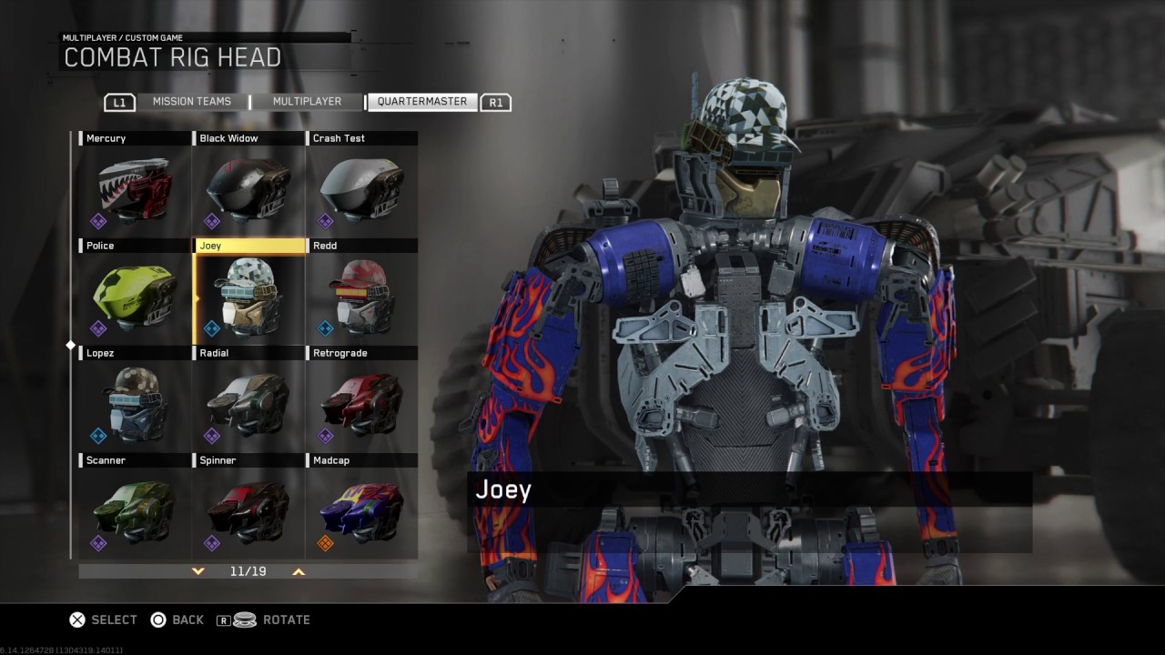 Infinite Warfare: All Synaptic Quartermaster Combat Rig Heads & Bodies ...
