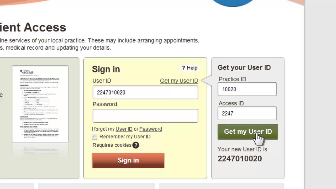 Signing in for Patient Access - YouTube