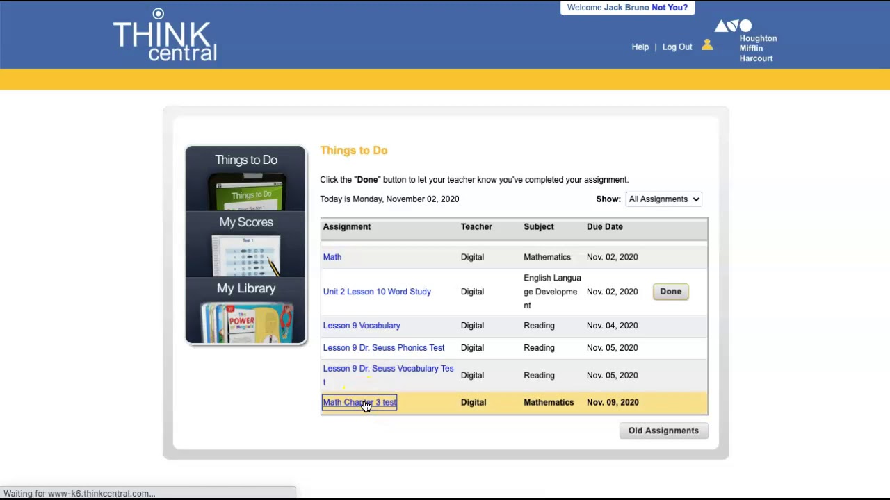 Think Central: Student View for Assessments (GoMath & Journeys) - YouTube