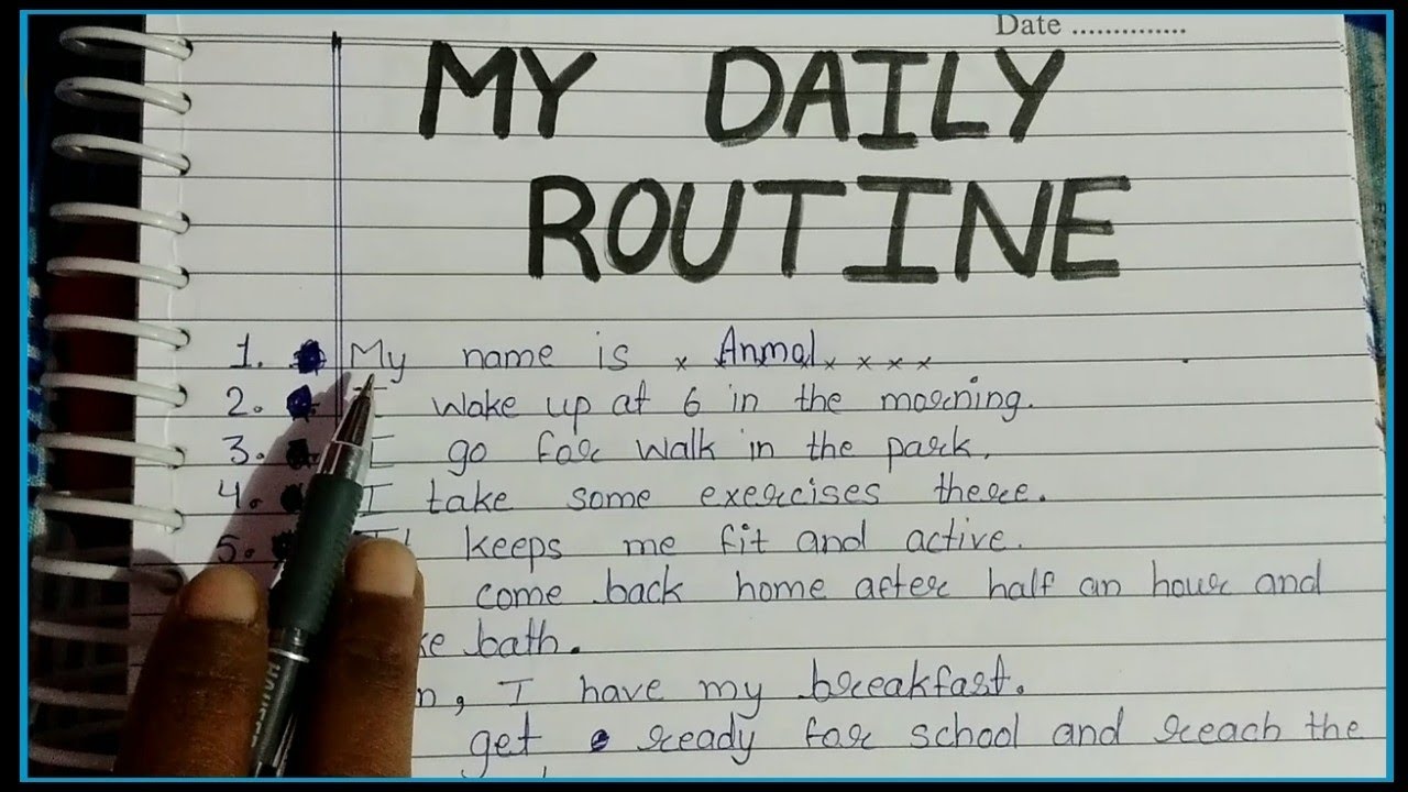 Write a short essay on my daily routine || 20 lines my daily routine in ...