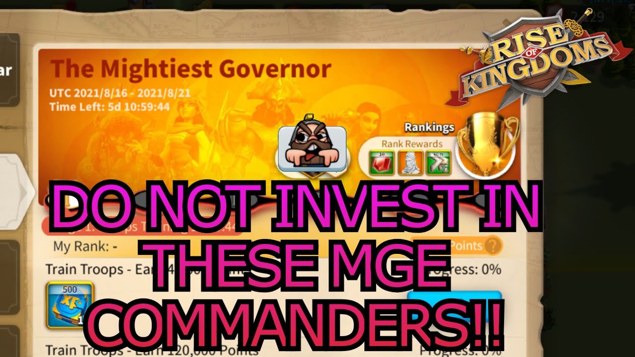 Commander Guides: DON'T INVEST IN THESE MGE COMMANDERS!! -- Rise of ...