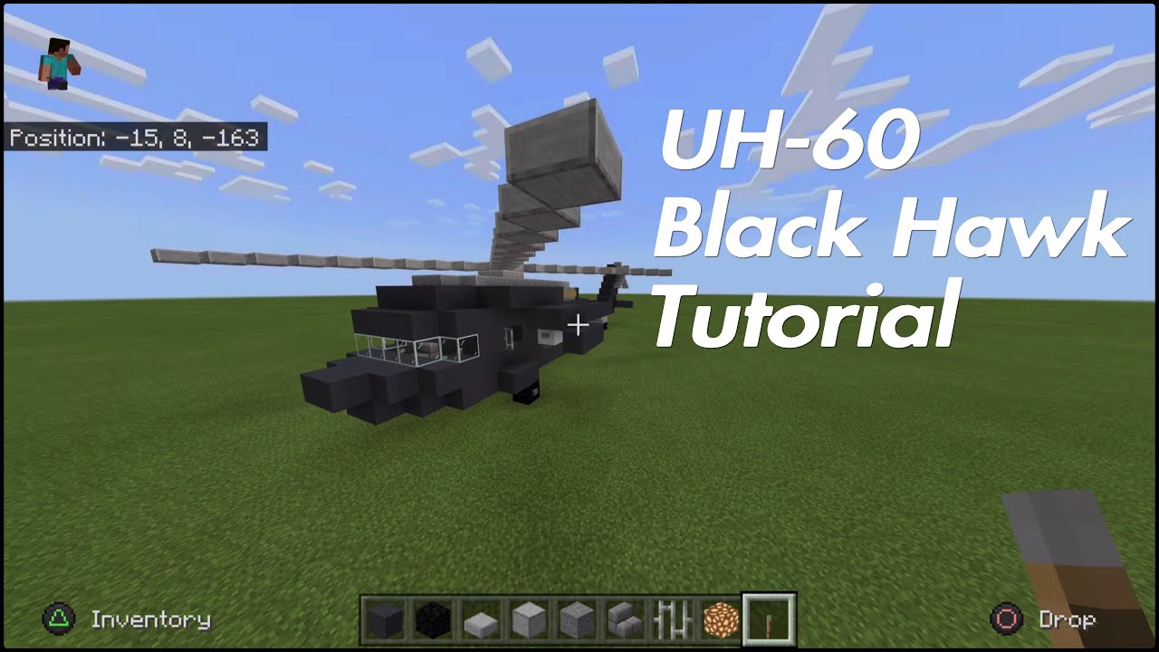 Minecraft Black Hawk Helicopter Tutorial (ish) - YouTube