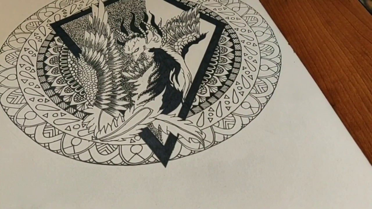 How to Draw a Phoenix | Mandala Art | Time Lapse - YouTube
