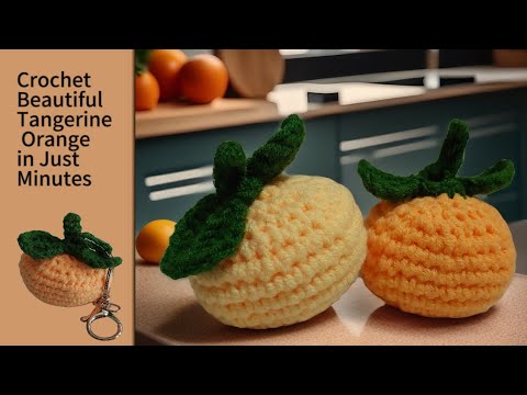 Create a Sleek Tangerine Orange Crochet Keychain. - YouTube
