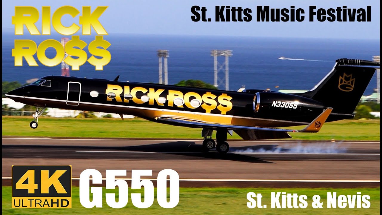Rick Ross Gulfstream G550 Arrival | Departure | From Miami For The St ...