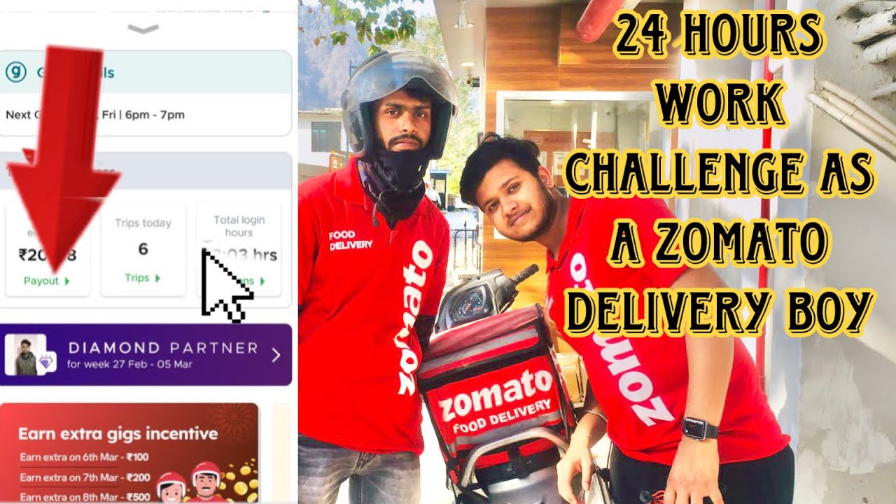 24 HOURS || work challenge as a zomato delivery boy || - YouTube