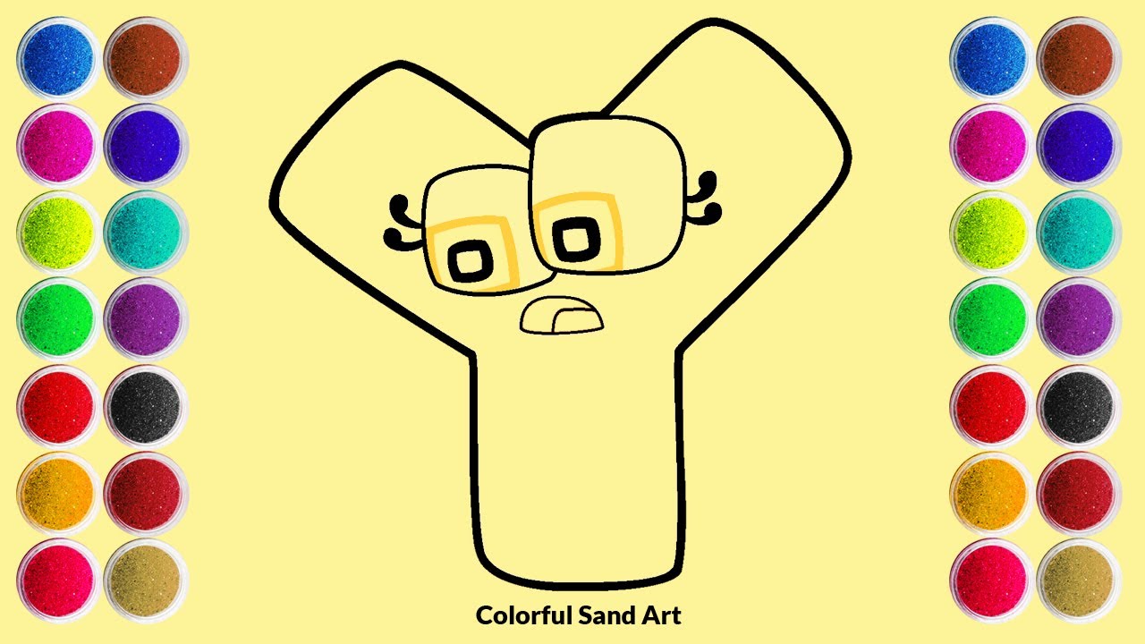 Sand Painting Art - Y Letter ( Alphabet Lore ) Draw, Cut and Coloring ...