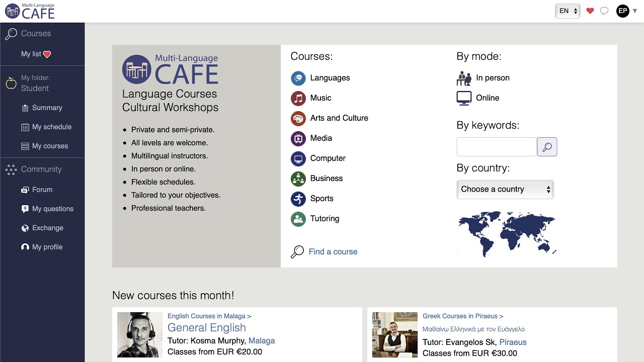 Learn a language with Multi-Language Cafe language courses - YouTube