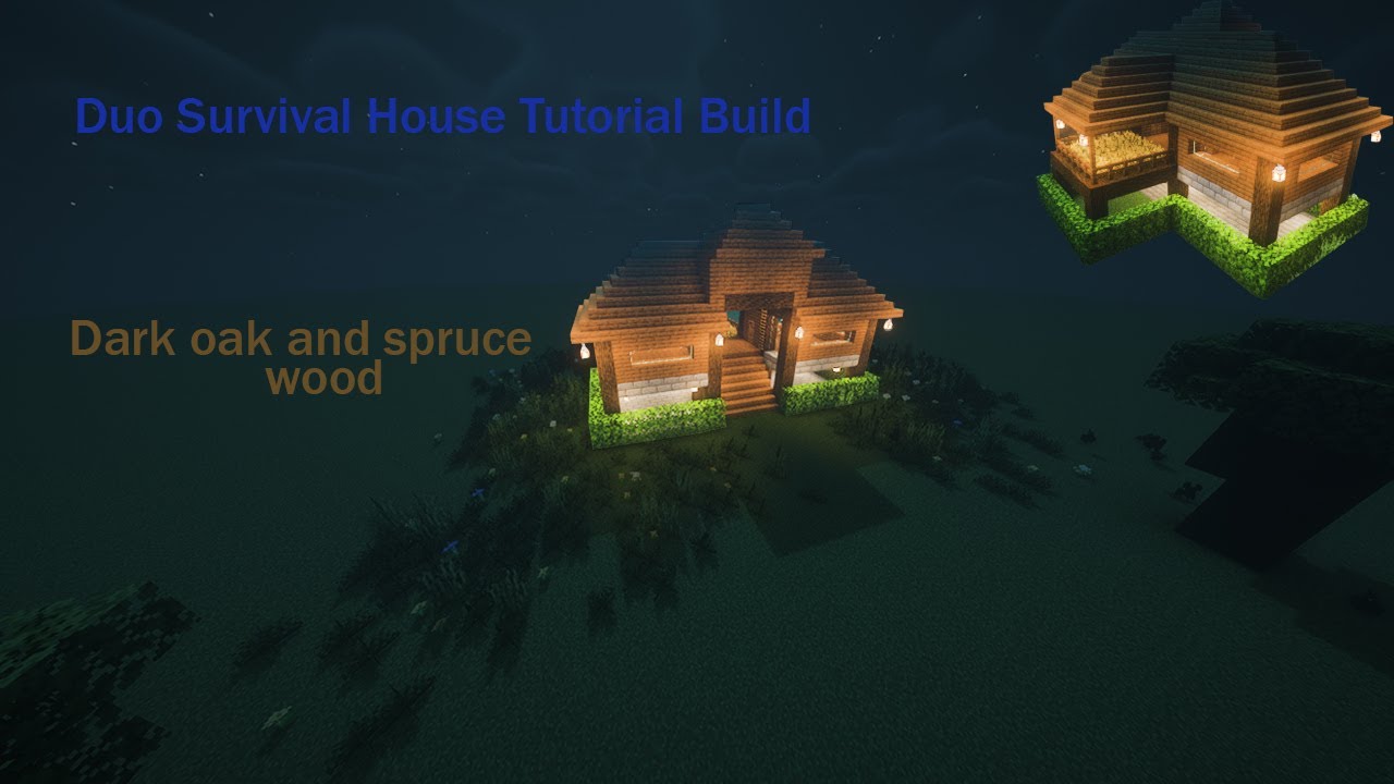 Building Duo Player Survival House - Minecraft Tutorial - YouTube