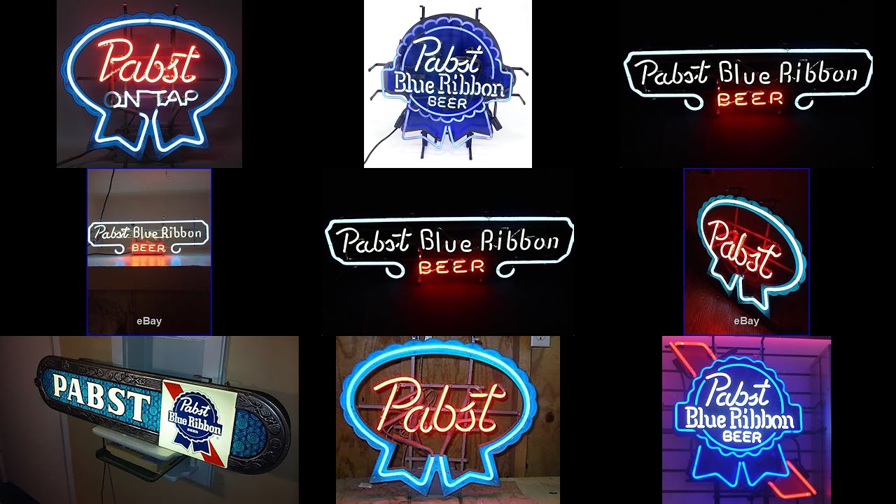 Old pabst blue ribbon neon sign - YouTube