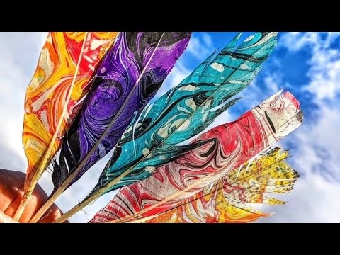 How to Water Marble Feathers - YouTube