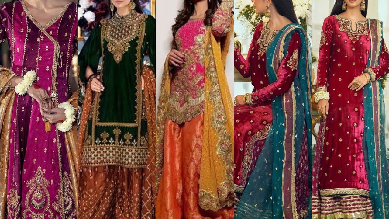 Eid and party wedding Ubton mehndi color combinations dresses designing ...