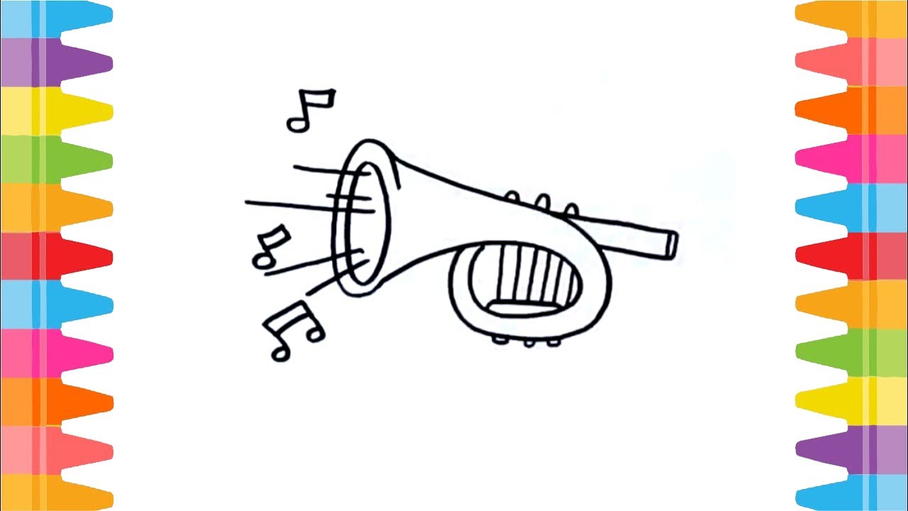 How to Draw Trumpet Step by Step - YouTube
