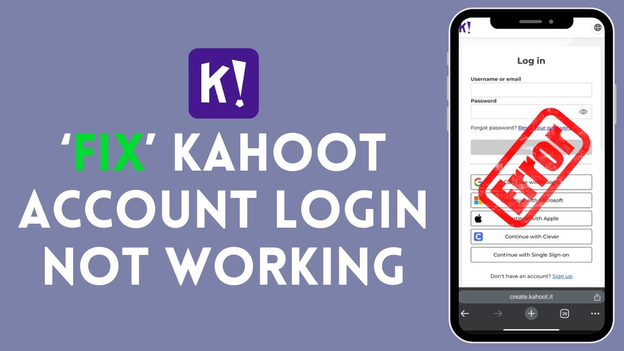 How To Fix Kahoot Account Login Not Working 2024 Youtube