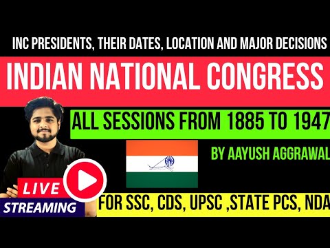 All Important Indian National Congress Sessions [INC] (1885 - 1947 ...