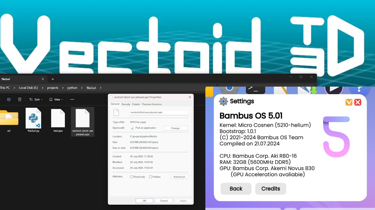 (TEST) Vectoid TD 3D on Bambus OS 5.01 - YouTube