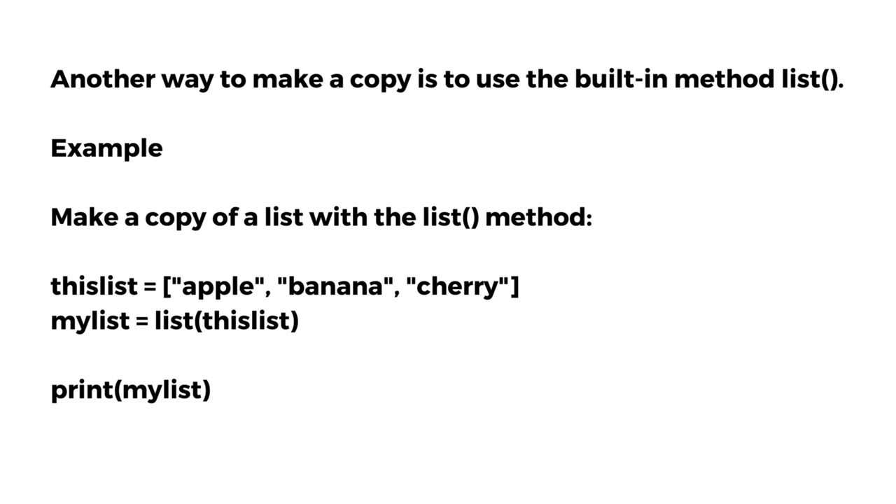Python Copy Lists Copy A List Join Two Lists Append List Items Python Copy Lists Copy A List Join Two Lists Append List Items