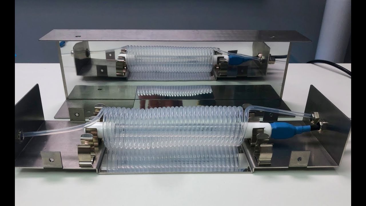 FEP Coil Tubing UV Light Disinfection - YouTube