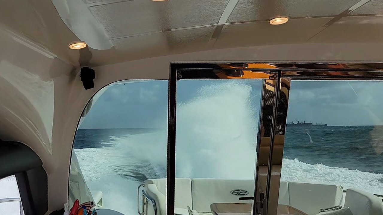62 Pershing at 45 MPH in 3 to 5 ft seas - YouTube