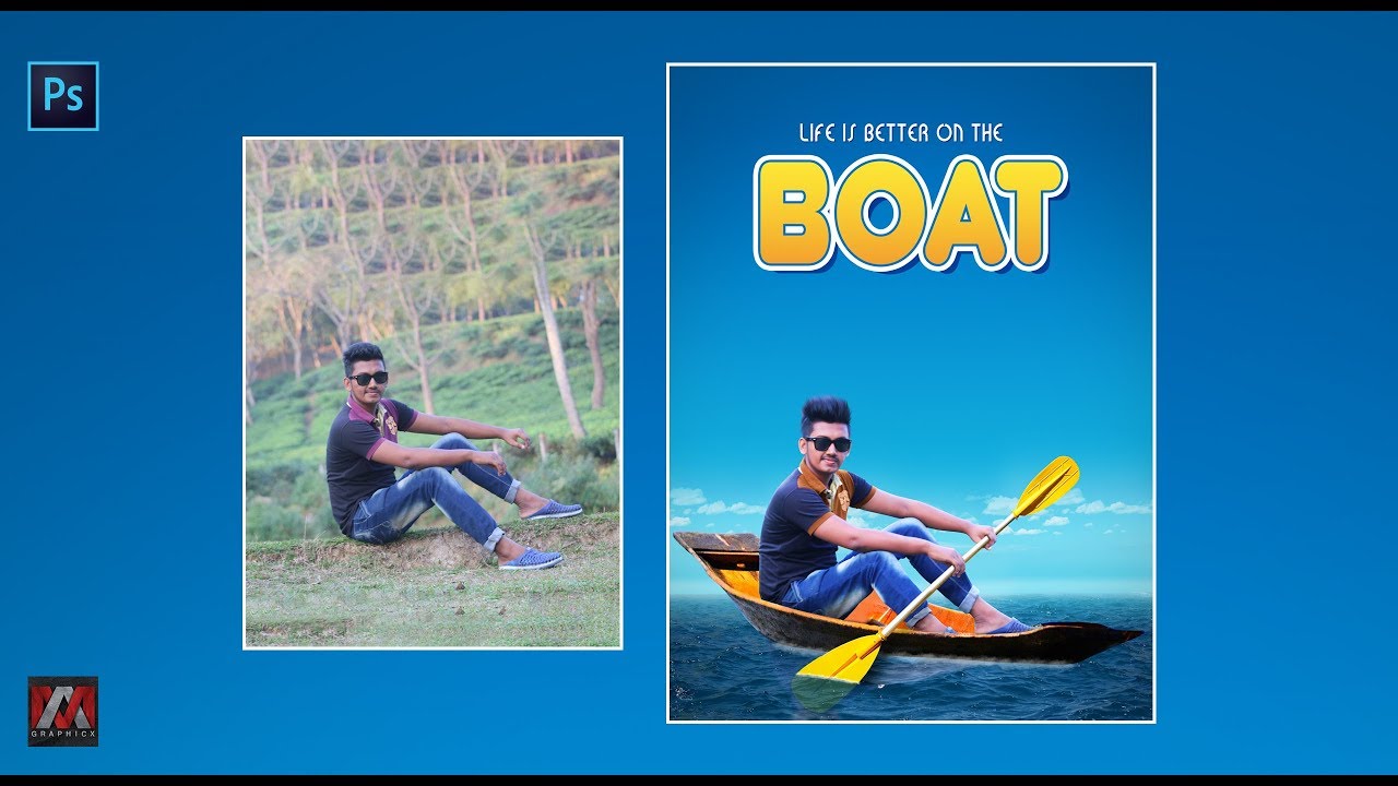 Boat - Photo Manipulation Tutorial - Photoshop CC | M.A.Graphicx - YouTube