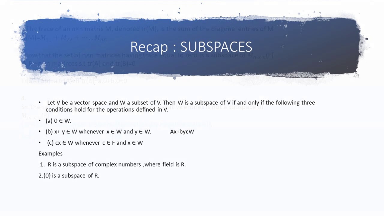 subspaces 1 - YouTube