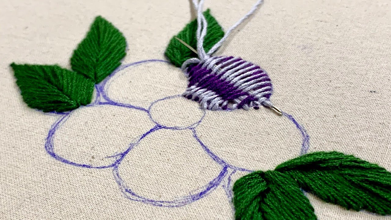 Beautiful flower design / Hand embroidery / Step by step basic stitch ...