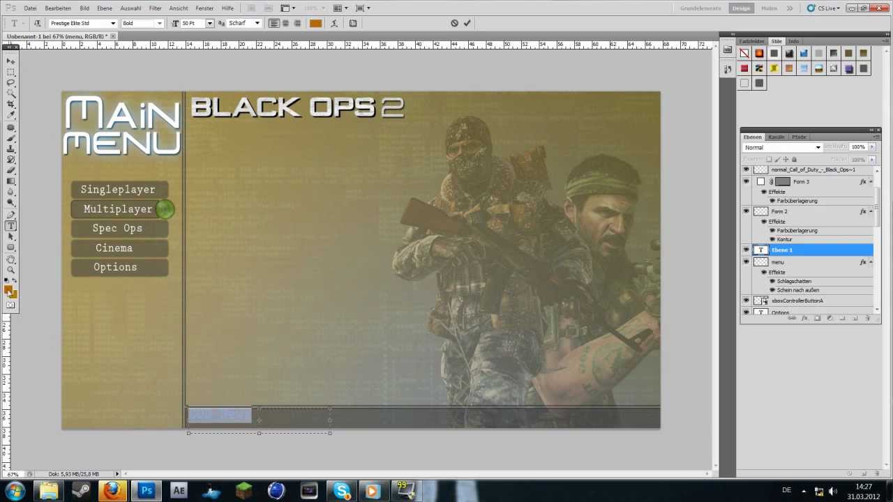 Speedart: Black Ops 2 menu - YouTube