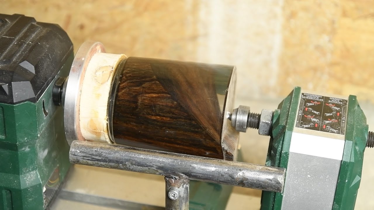 Woodturning - from rotten wood to stylish whiskey cup. - YouTube