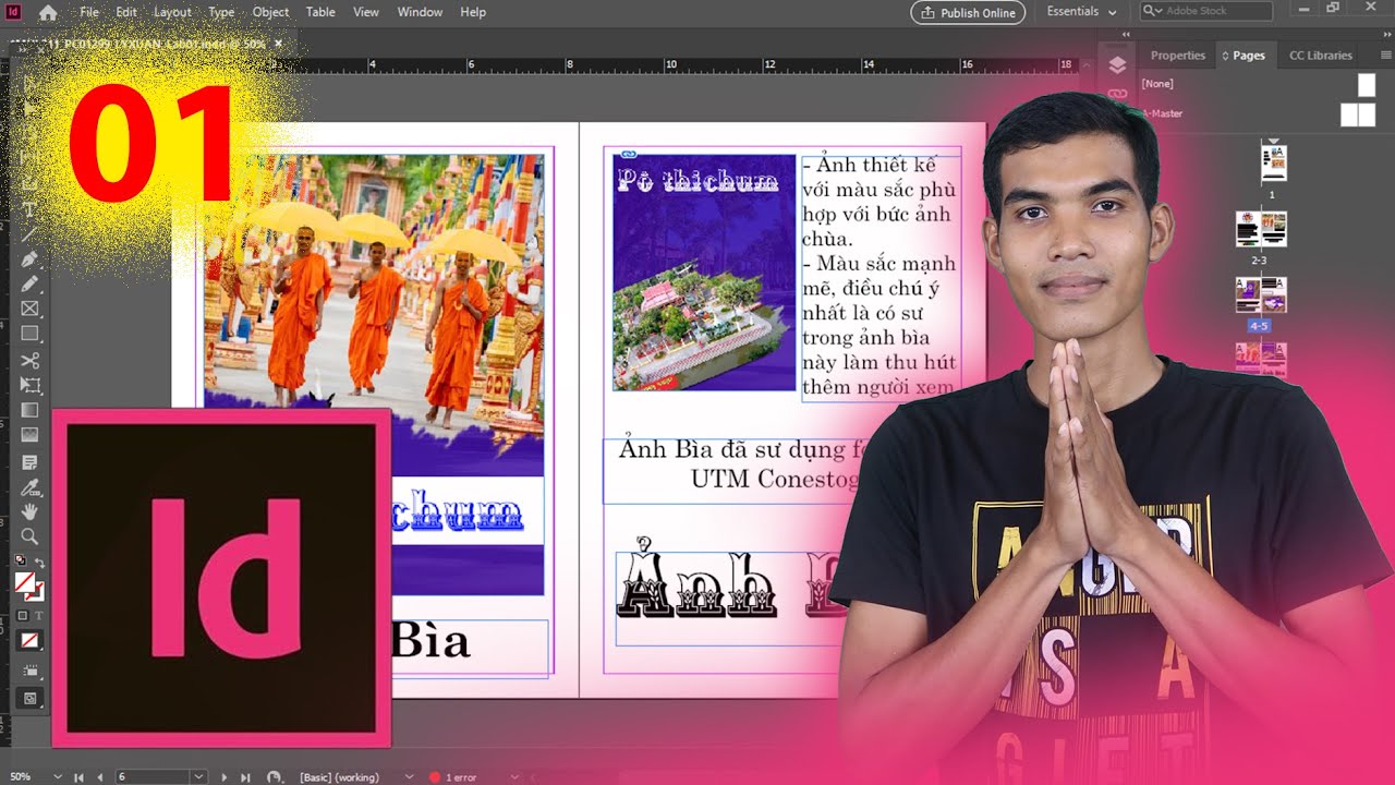 Bài 01 Indesign - Thiết kế bìa và dàn trang tạp chí - YouTube