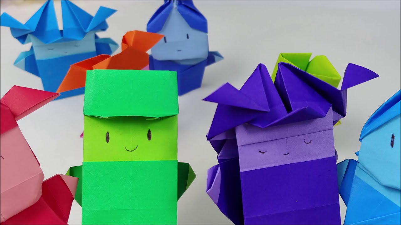 ORIGAMI FINGER DOLL GIRL BOY JAPANESE SAMURAI - YouTube