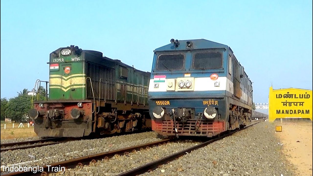 Chennai Express Train is Shunting at Mandapam Station, Ramanathapuram in Tamil Nadu - YouTube