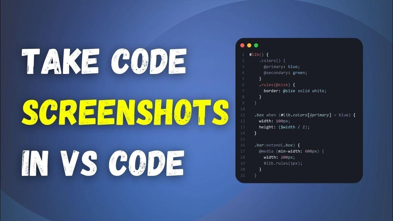 How to take beautiful Screenshots of your Code with CodeSnap | VS Code Extension #vscode - YouTube