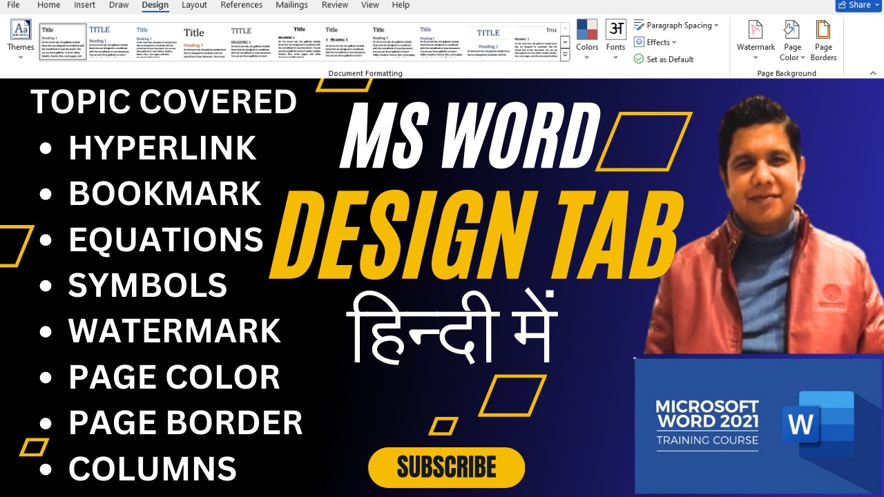 MS Word Design & Layout Tab How to use in Hindi| All options unlocked ...